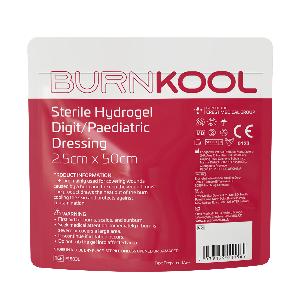 BurnKool Hydrogel Digit/Paediatric Dressing 2.5 x 50cm | St John Ambulance