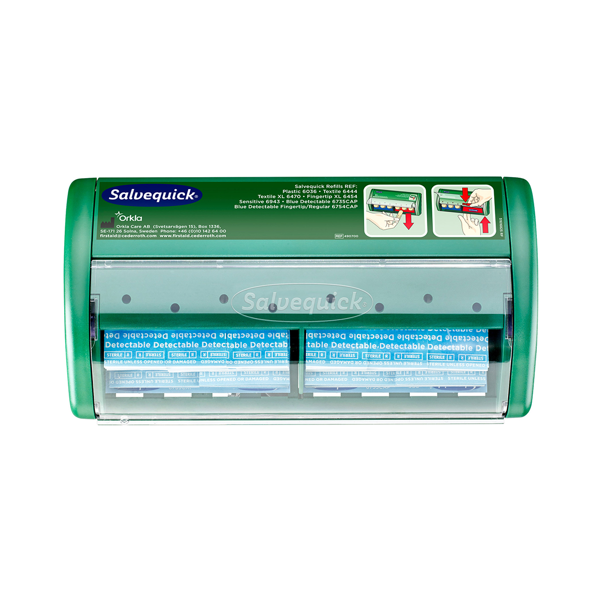 Cederroth Salvequick® Blue Detectable Plaster Dispenser | St John Ambulance